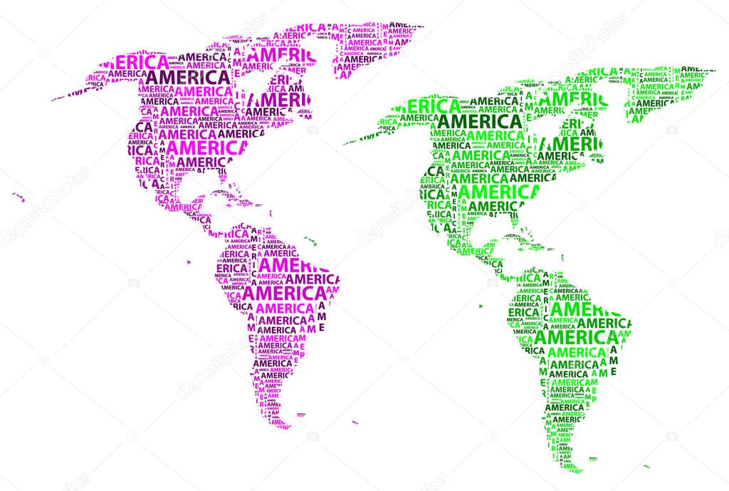 Mapa del continente América - ilustración vectorial 2022