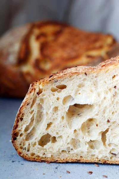 Homemade Freshly Baked Country Bread made from wheat and whole grain ...