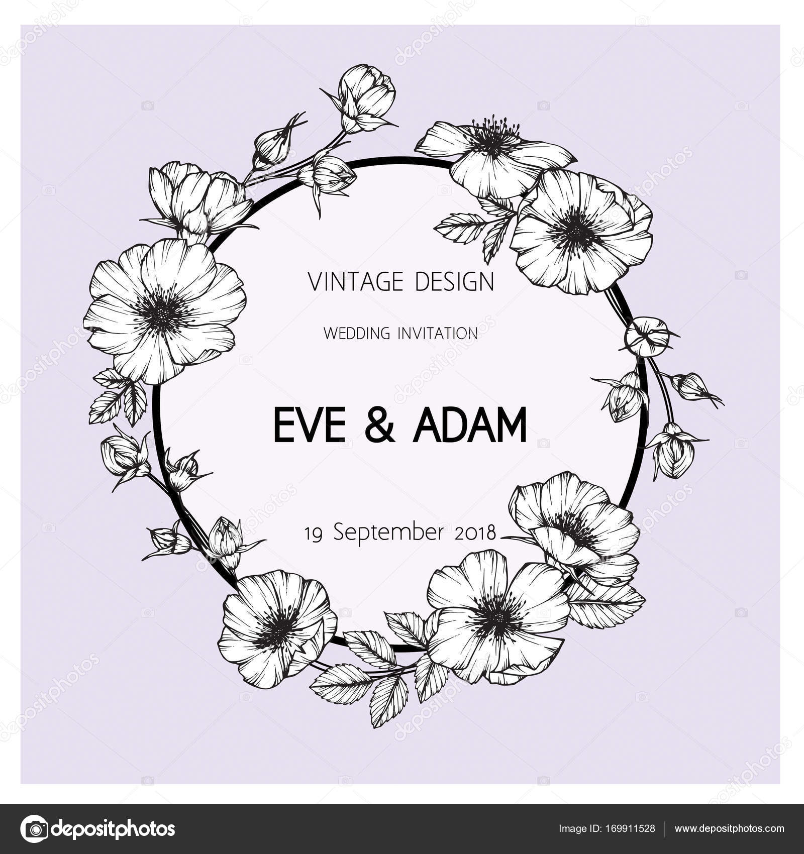Vintage Flower Frame Drawing | Best Flower Site