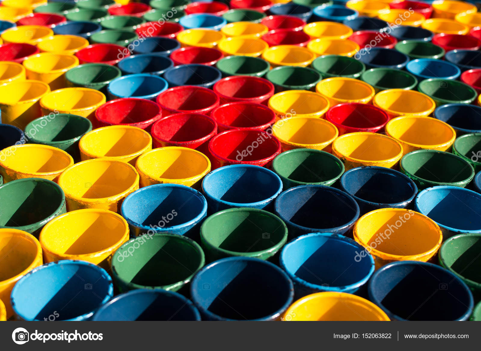 Colorful patterns of PVC plastic pipe cut with copy space for text and ...