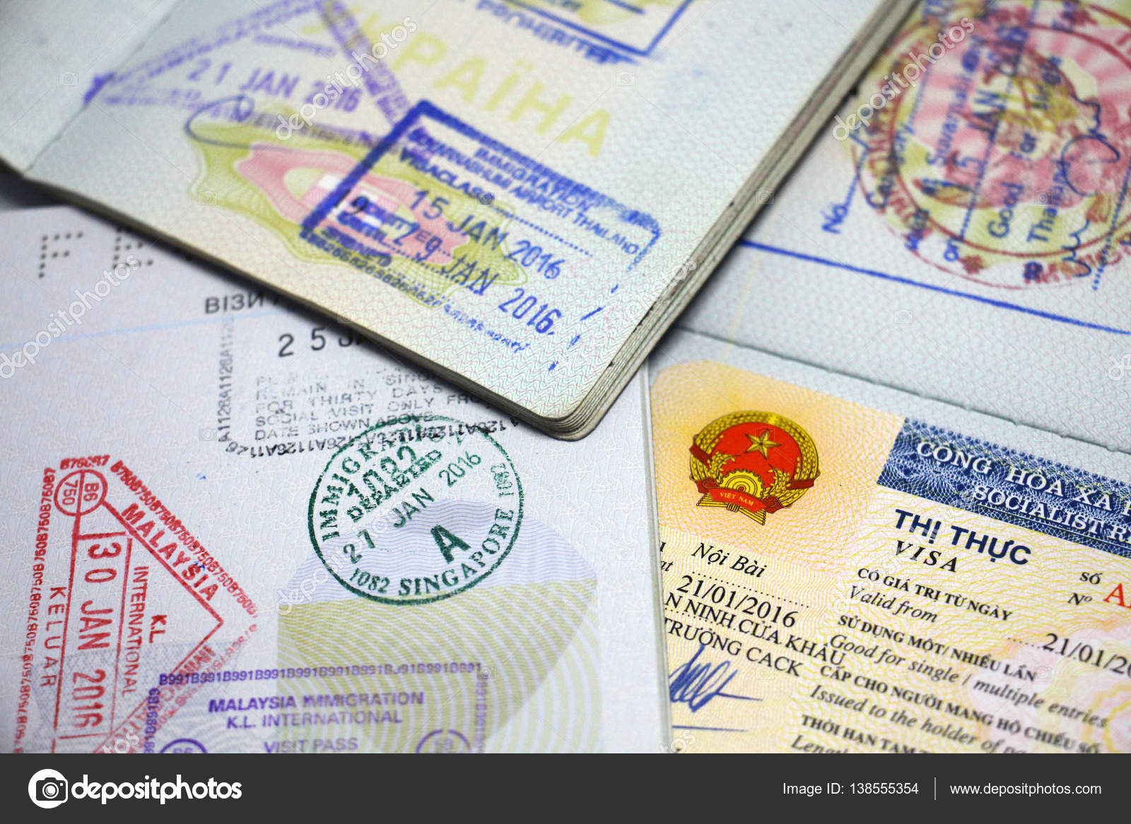 Passport stamps of Asian countries Stock Photo by ©uaworon 138555354