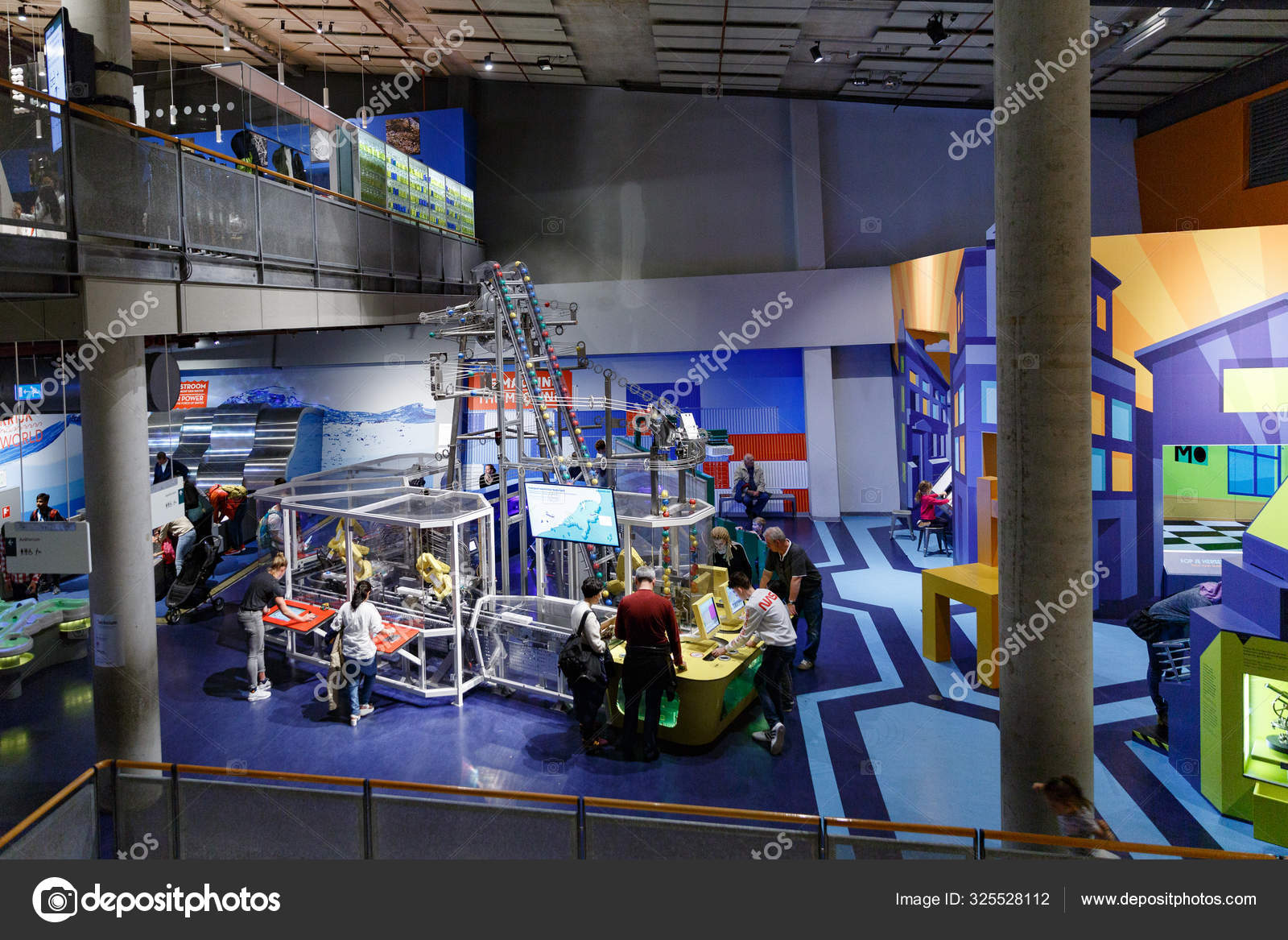Interior of the Science Center Nemo in Amsterdam. The museum has ...