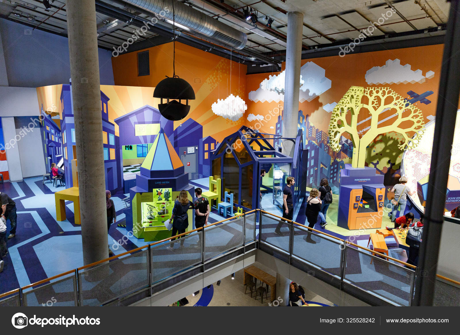 Interior of the Science Center Nemo in Amsterdam. The museum has ...