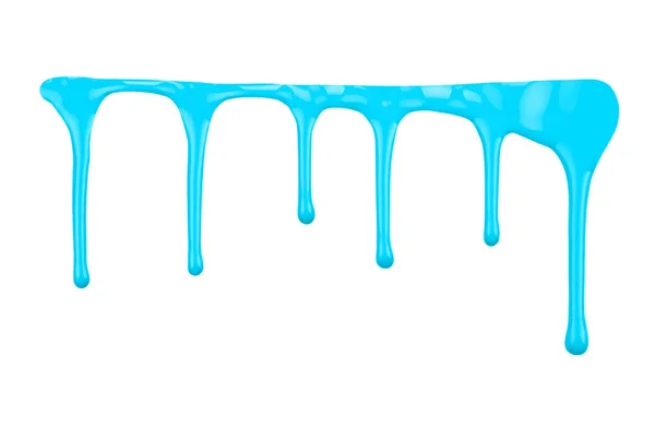 Blue paint dripping isolated over white background Stock Photo by ...