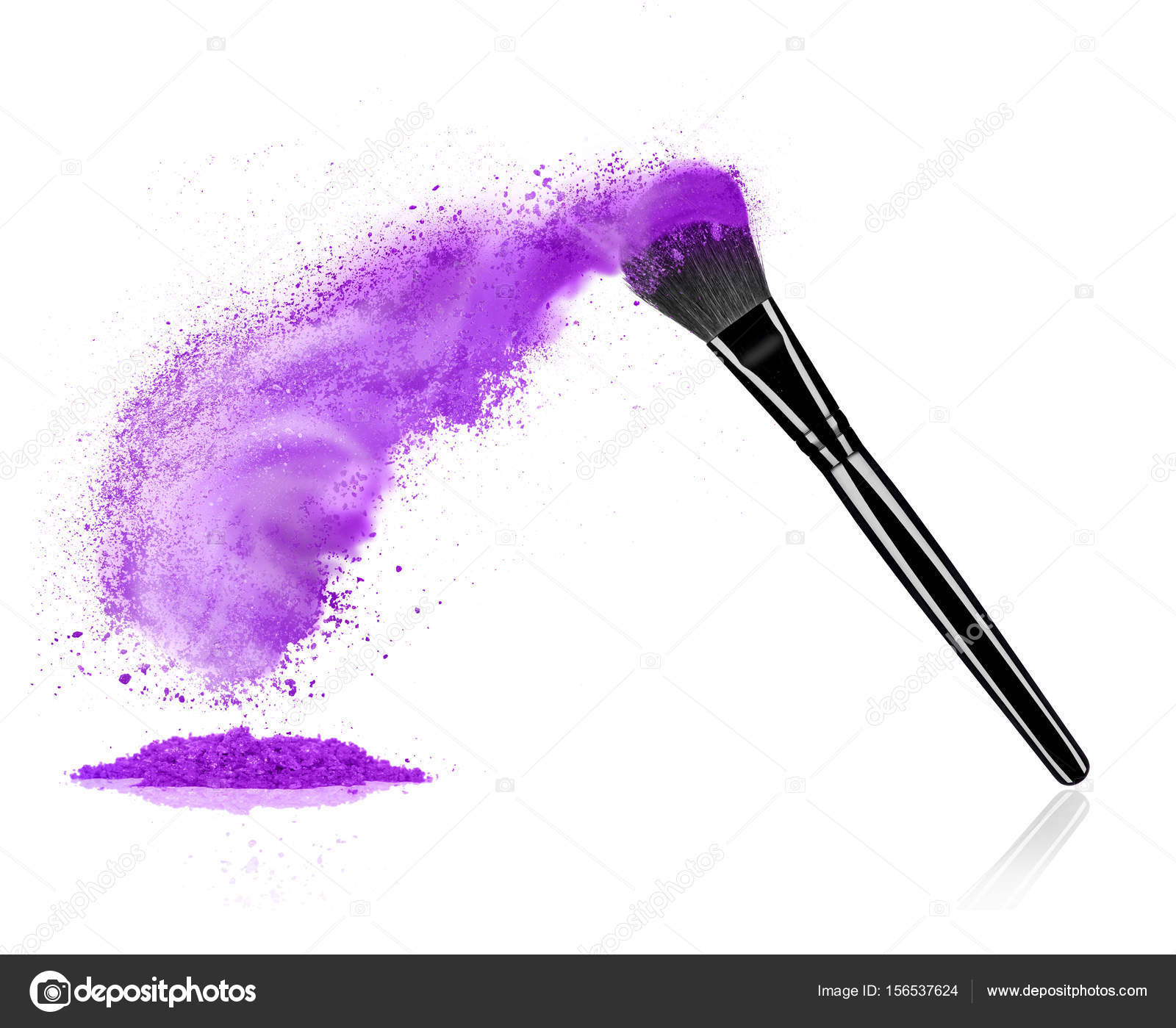 Make up brush with cosmetic powder splash Stock Photo by ©Vikingur ...