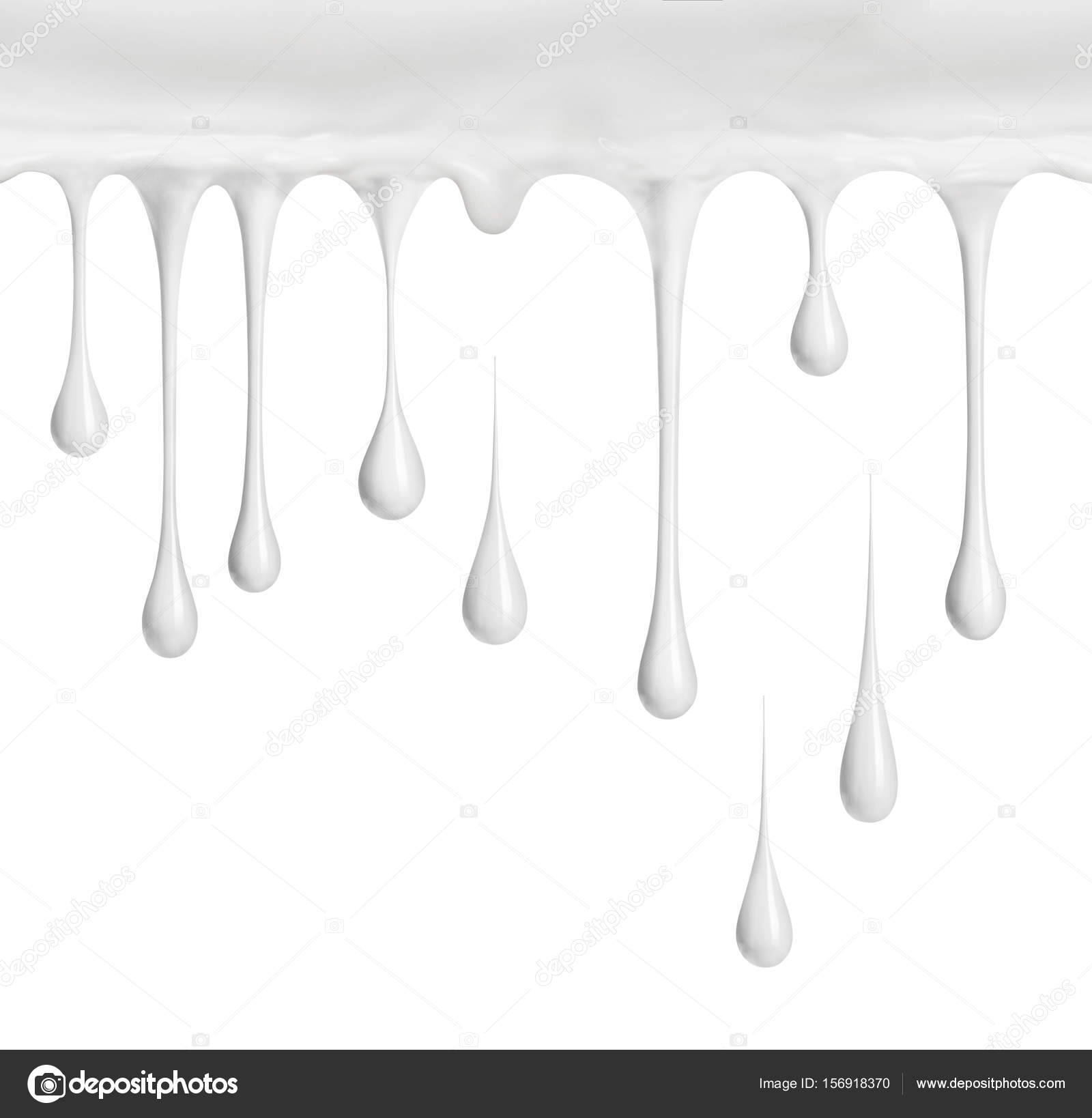 White cream or dairy drips on white background — Stock Photo © Vikingur ...