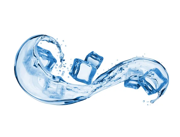 Swirling vortex of water isolated on white background — Stock Photo ...