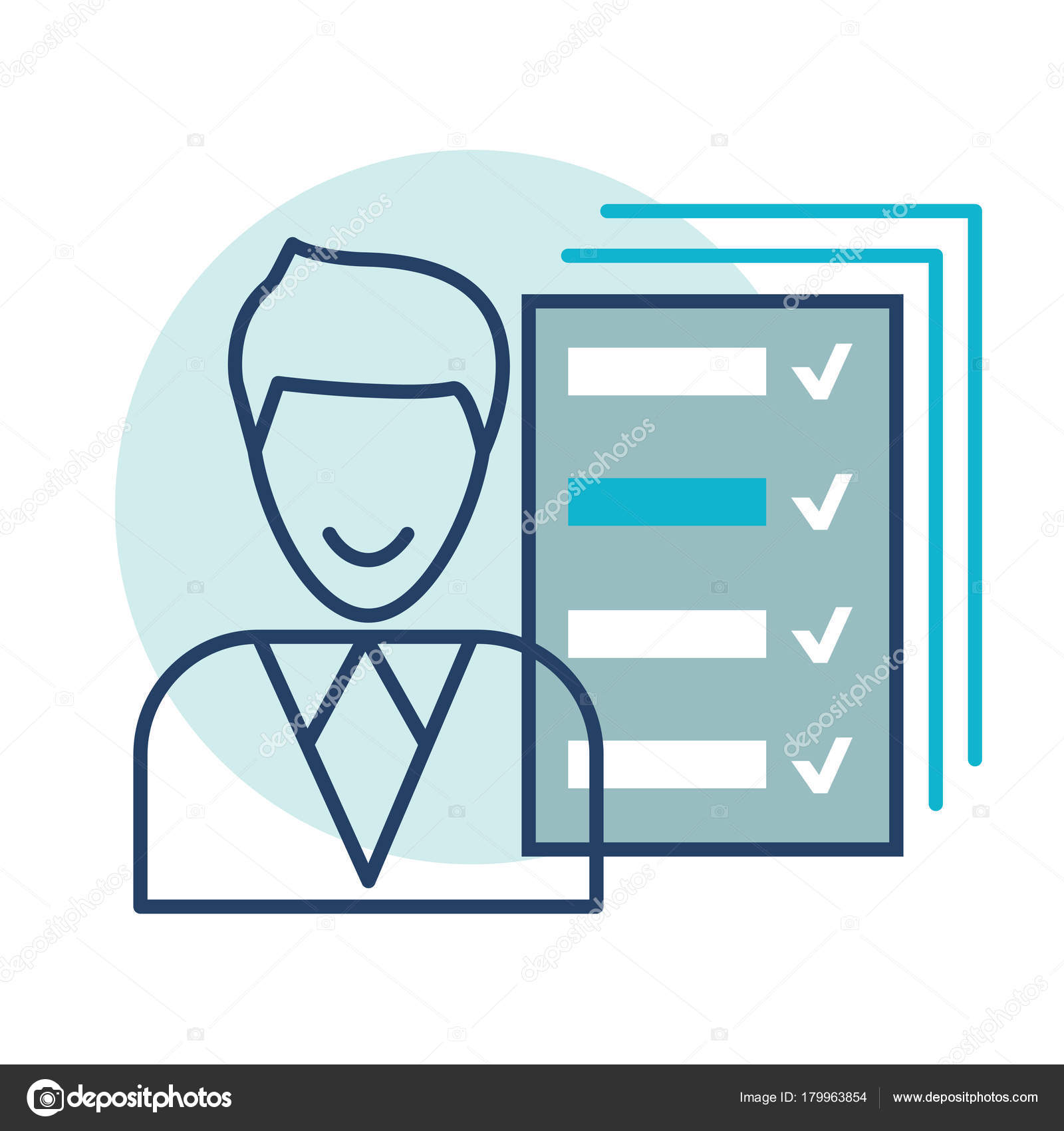 Student with completed test. Vector icon isolated on white Stock Vector ...