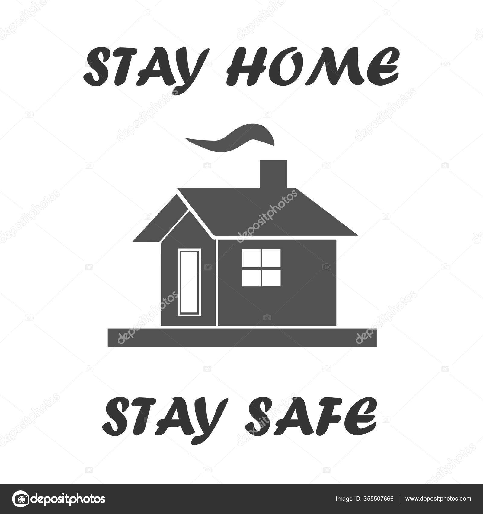 Stay Home Stay Safe Icon Vector Get Protected Virus — Stock Vector ...