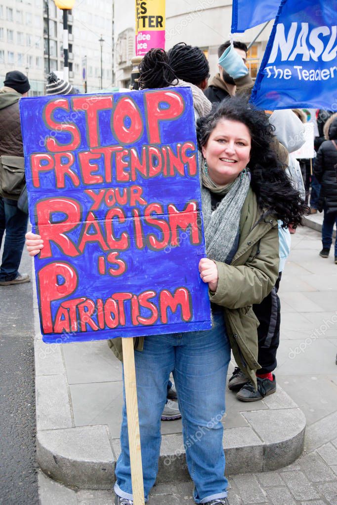 The Stand Up to Racism march through central London – Stock Editorial ...