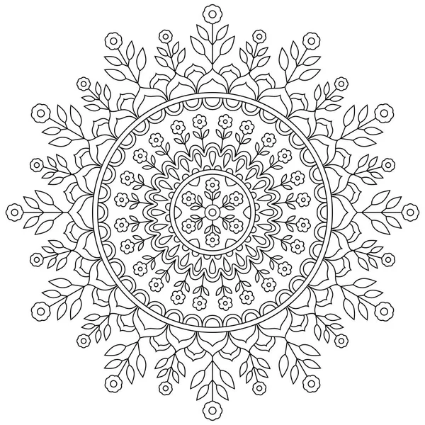Mandala Illustration For Adult Coloring — Stock Vector © Rijal 107009314