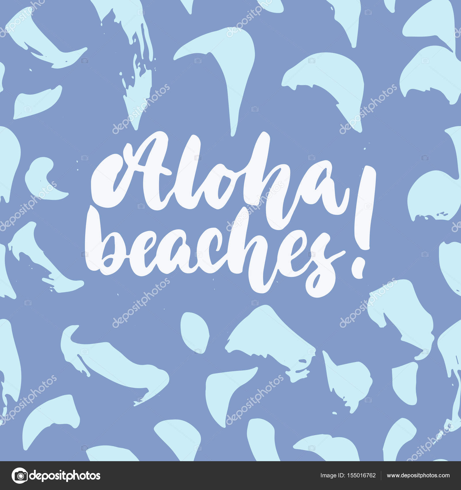 Aloha, beaches - hand drawn lettering quote colorful fun brush ink ...