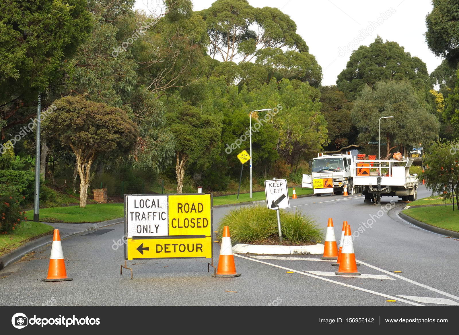 Road Closed Detour Sign