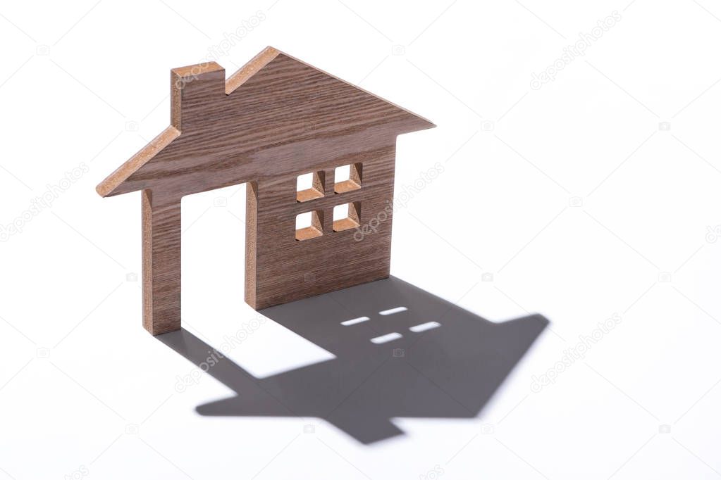 Wooden house with shadow — Stock Photo © makidotvn #148467113