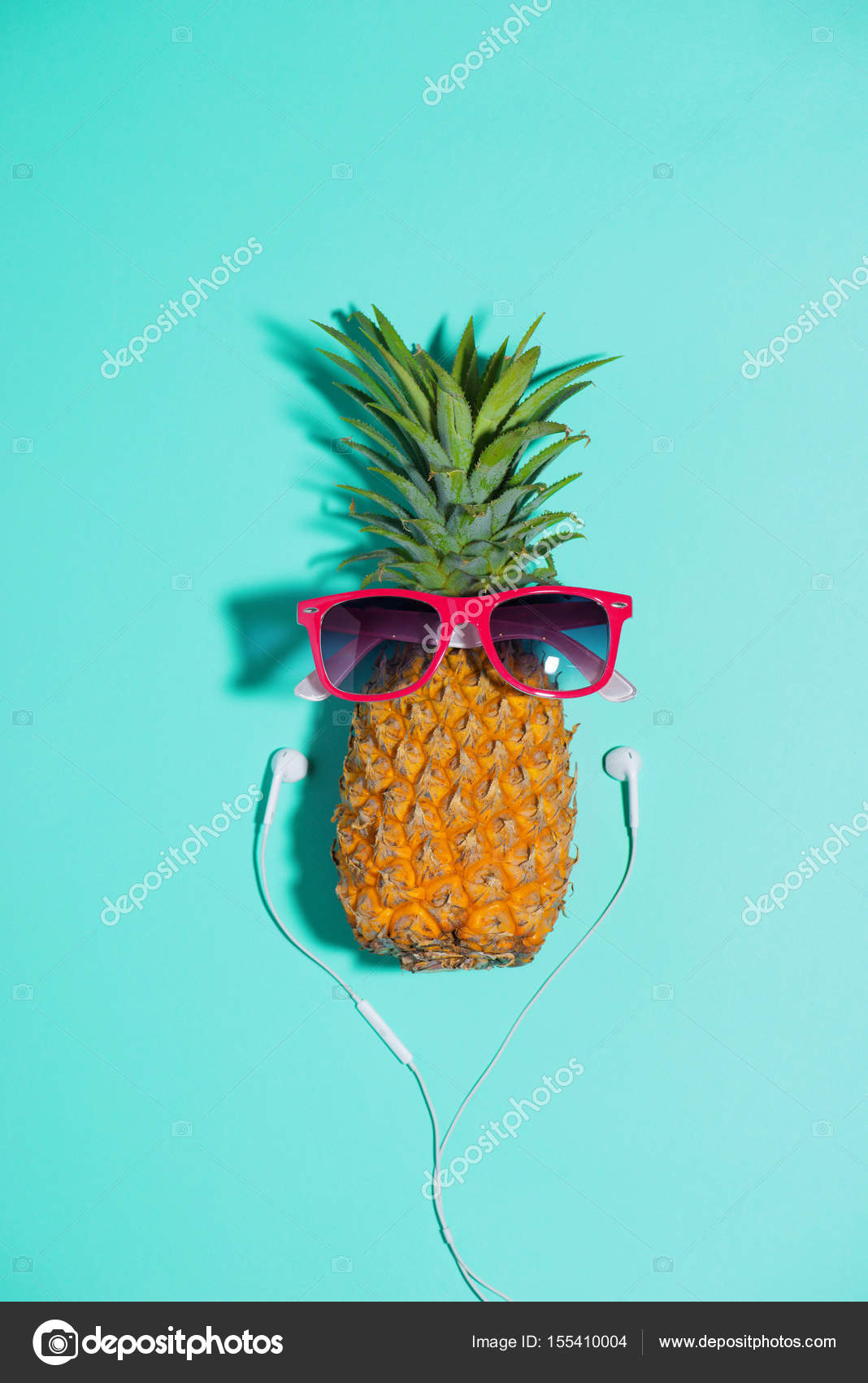Pineapple with sunglasses and headphones Stock Photo by ©makidotvn ...