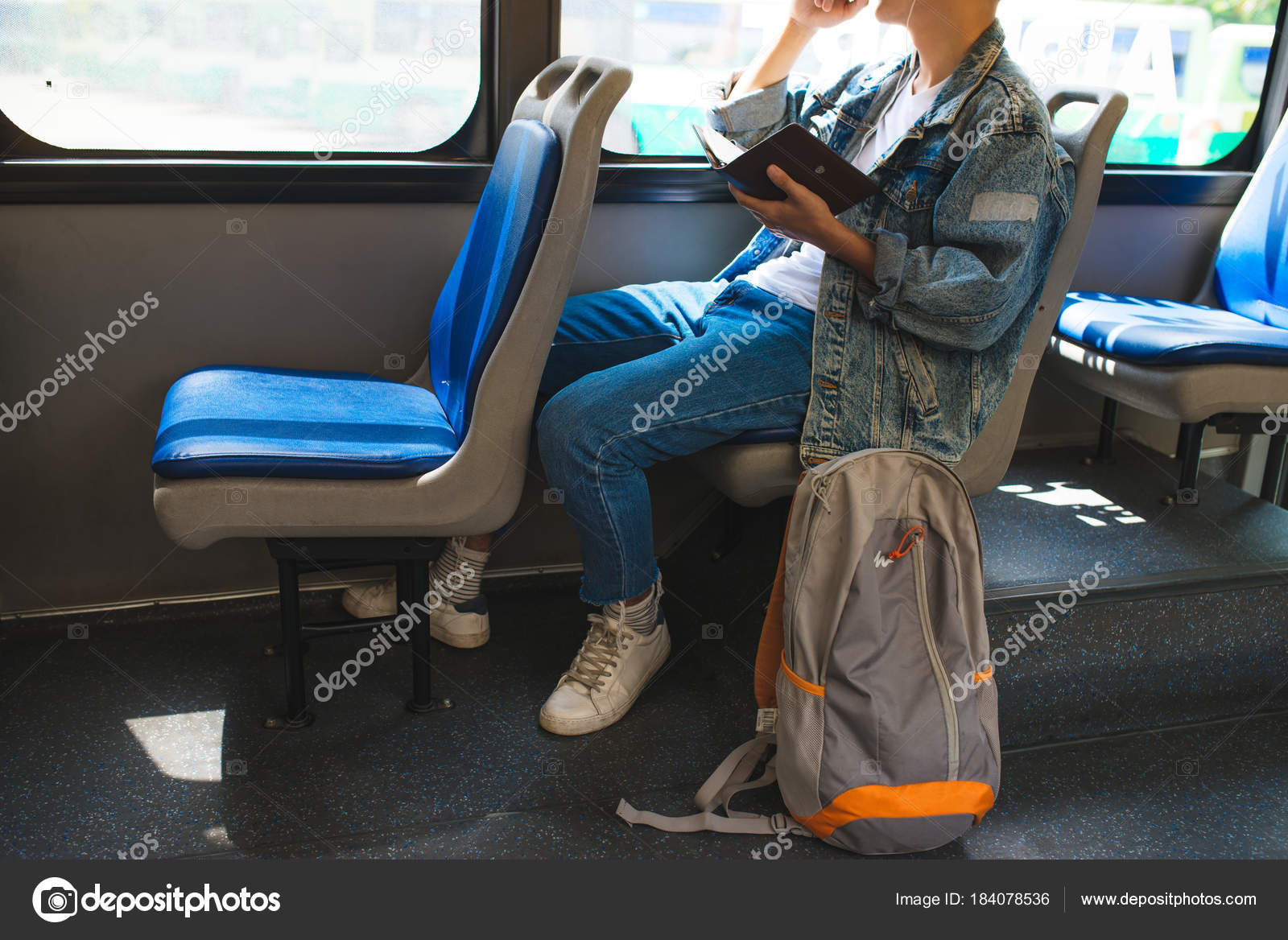 Young Man Travelling Bus Crop Stock Photo by ©makidotvn 184078536