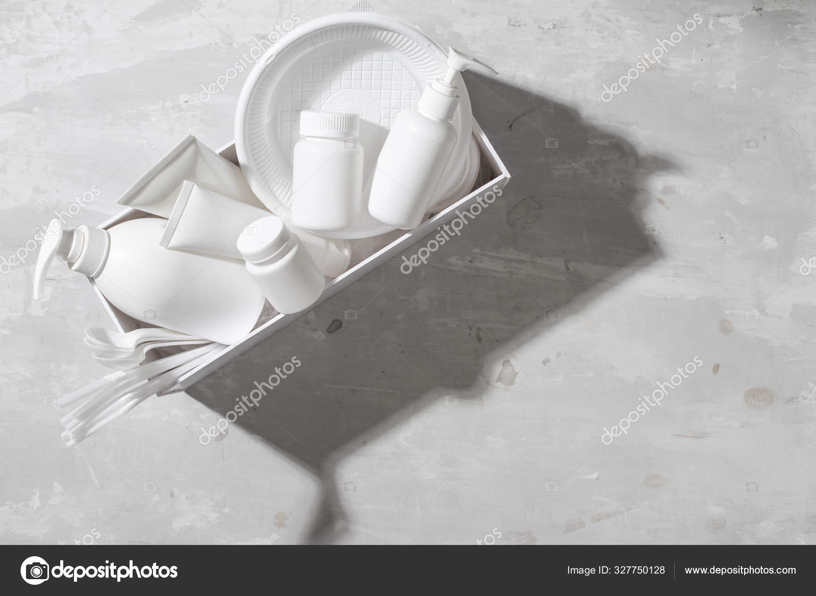 Flat Lay Plastic Wastes Ready Recycling Social Responsibility Ecology ...