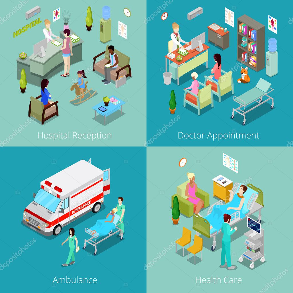 Interior del Hospital Isom trico. Cita con el Doctor, Recepci n del Hospital, Primeros Auxilios ...