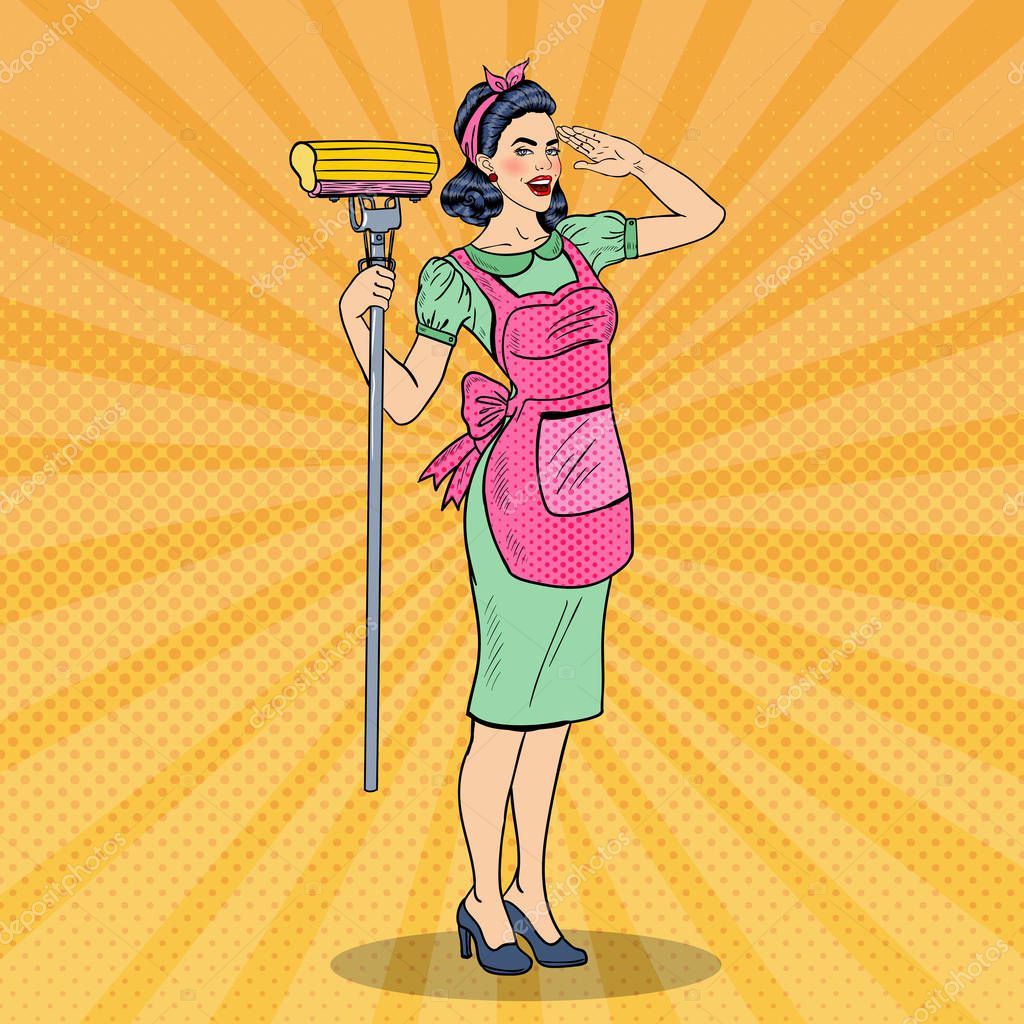 Woman Cleaning Vector
