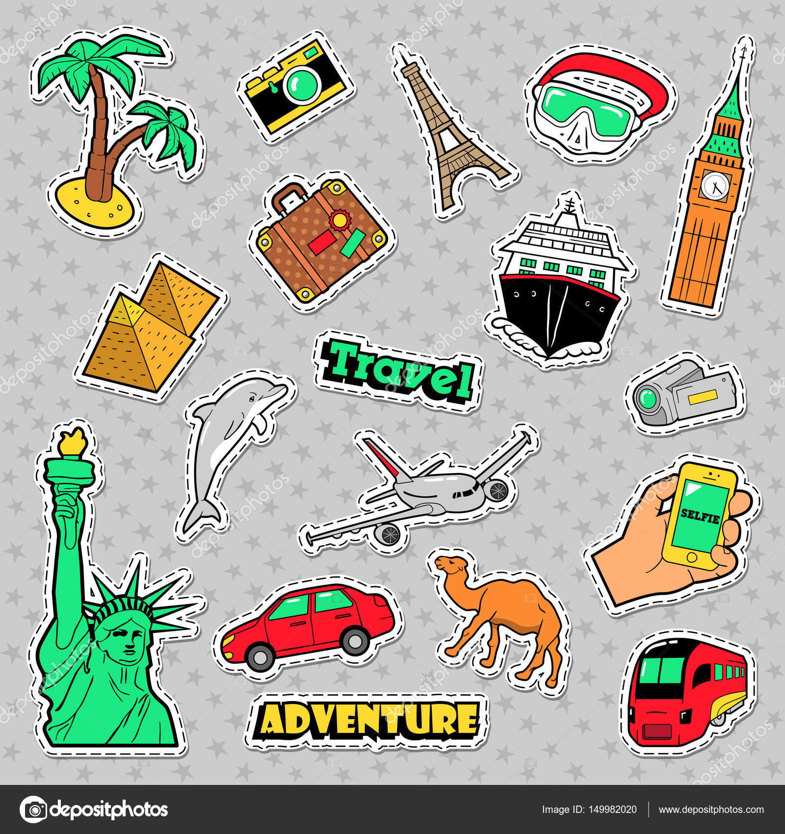 Free Travel Stickers Clipart