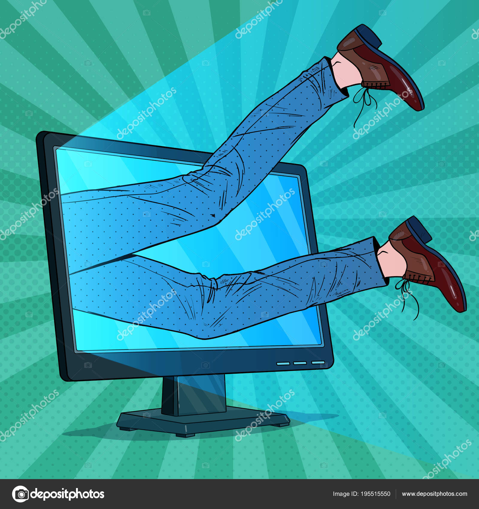 Computer Addict Cartoon