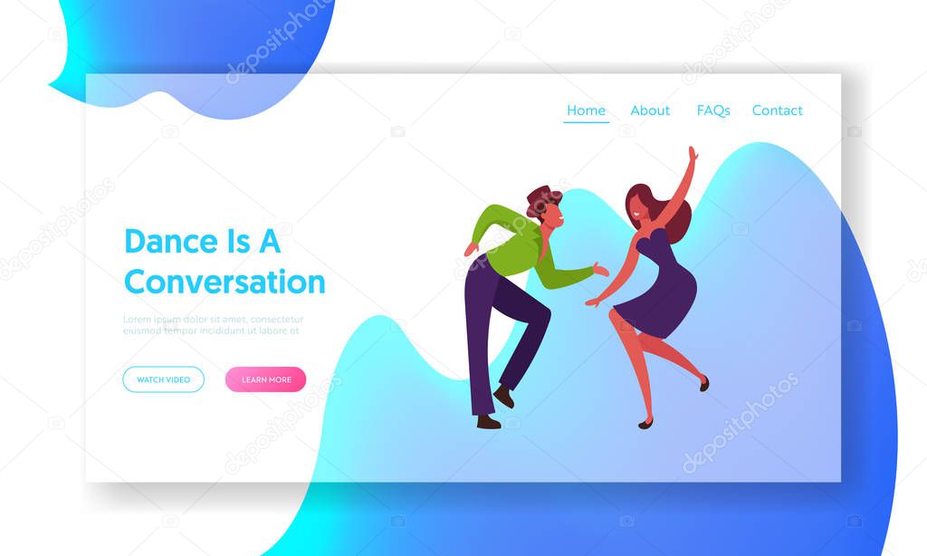 Latin Samba Class Training Página web Landing Page (en inglés). Bailarines Realizando Danza de ...