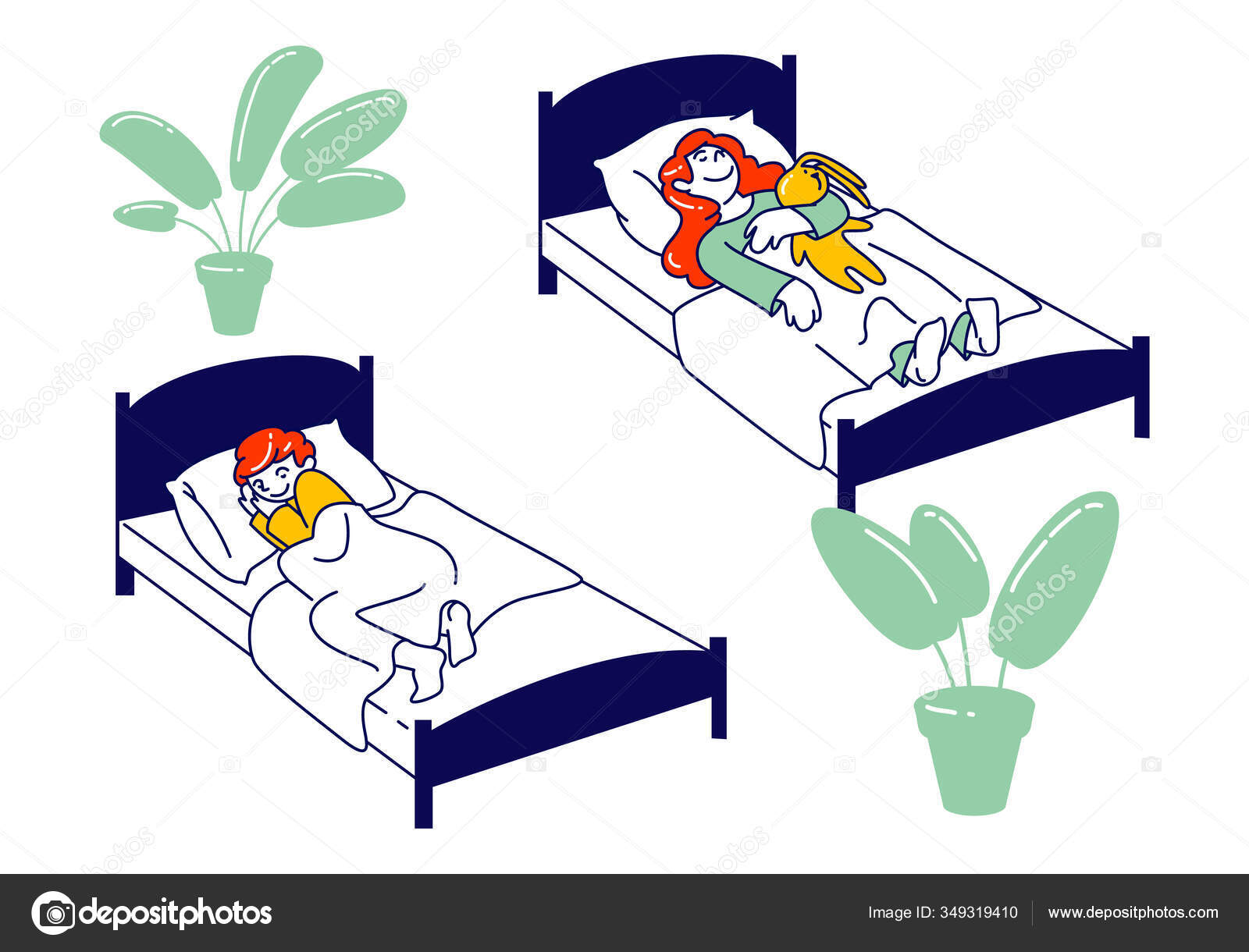 Afternoon Nap Time, Little Kids Sleeping in their Beds in Montessori ...