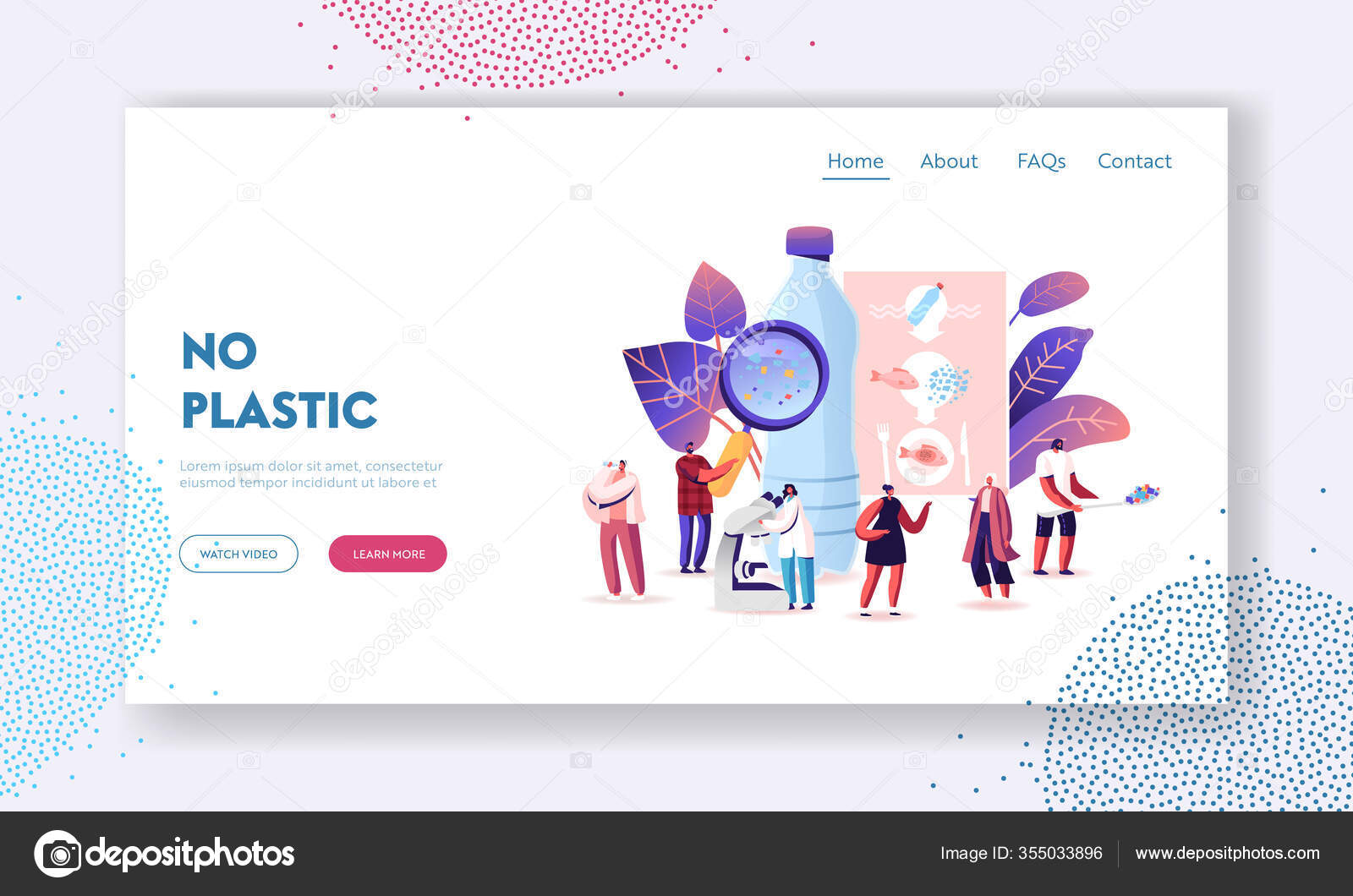 Microplastic in Water and Food Landing Page Template. Global Ocean ...