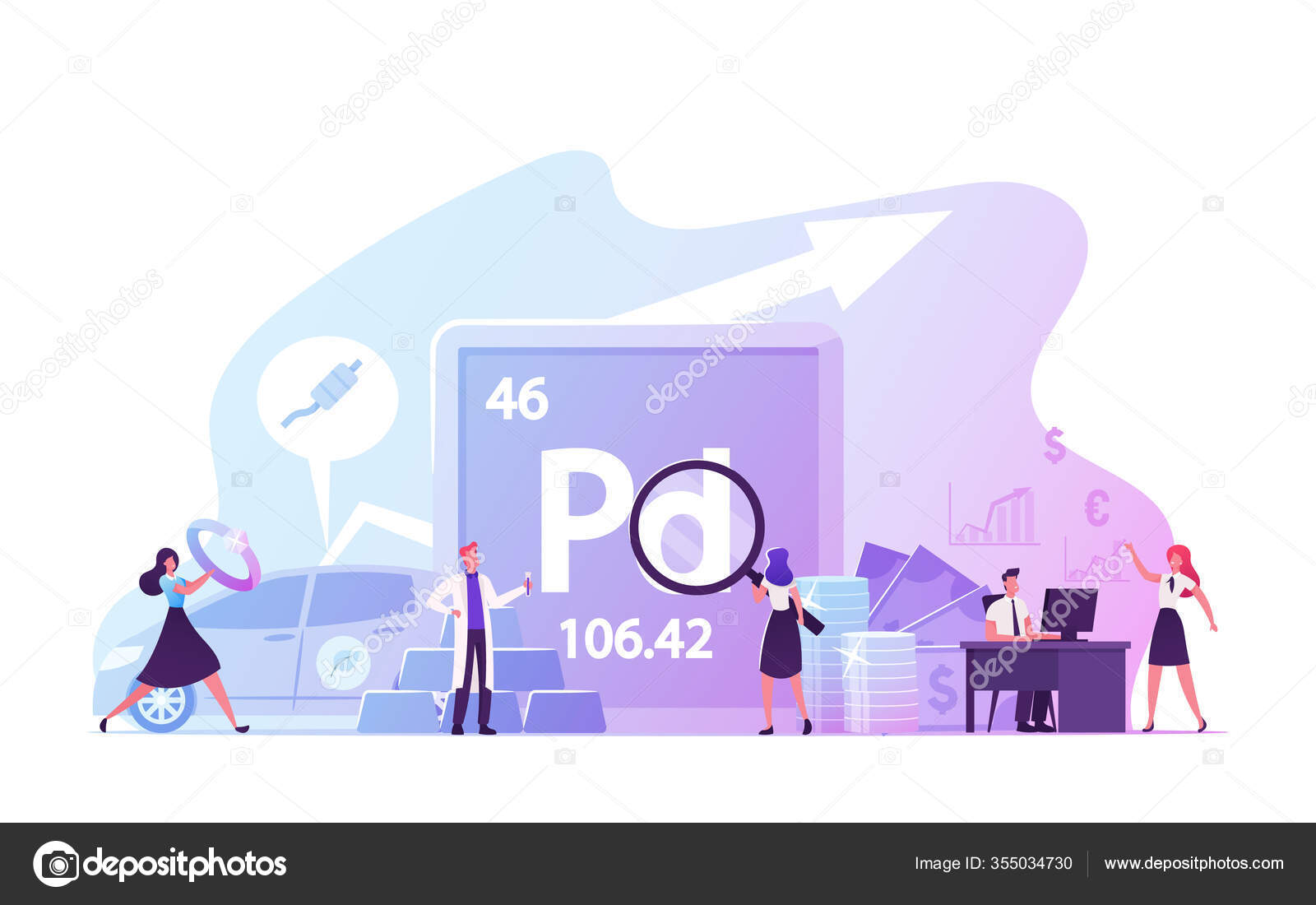 People Use and Study Palladium, Periodic Table Chemical Element with ...