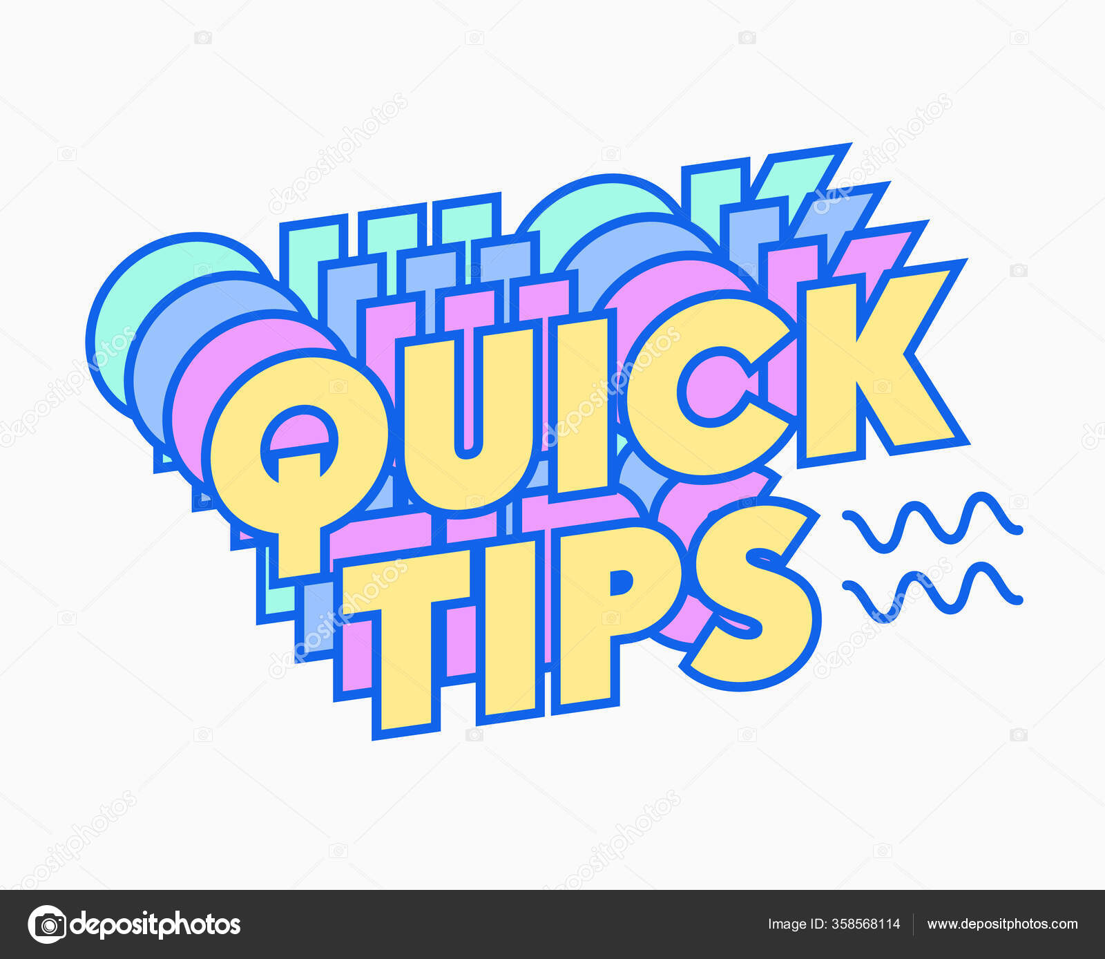 Quick Tips Quote Cute Graphic Design Element, Colorful Layered ...