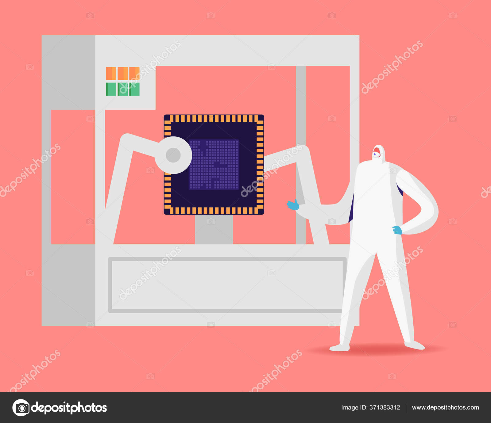 Technology Innovation, Manufacture Concept. Engineer Character Control ...