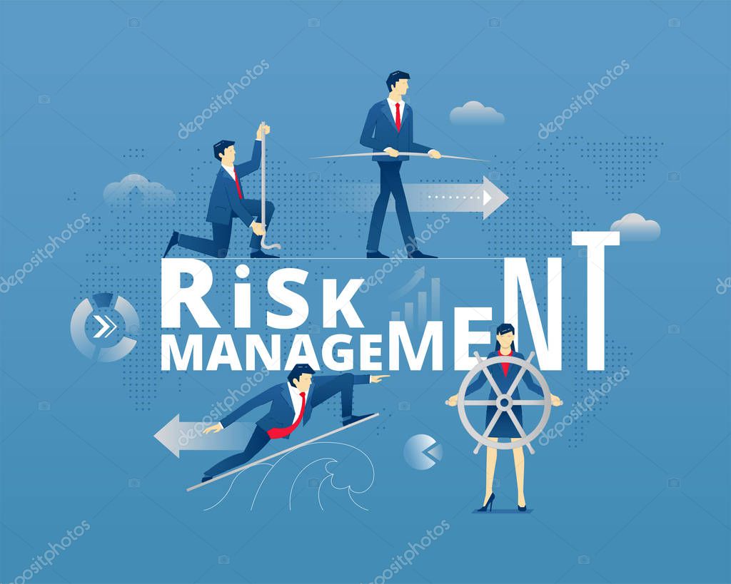 Risk management typographic poster — Stock Vector © super-belickaya ...