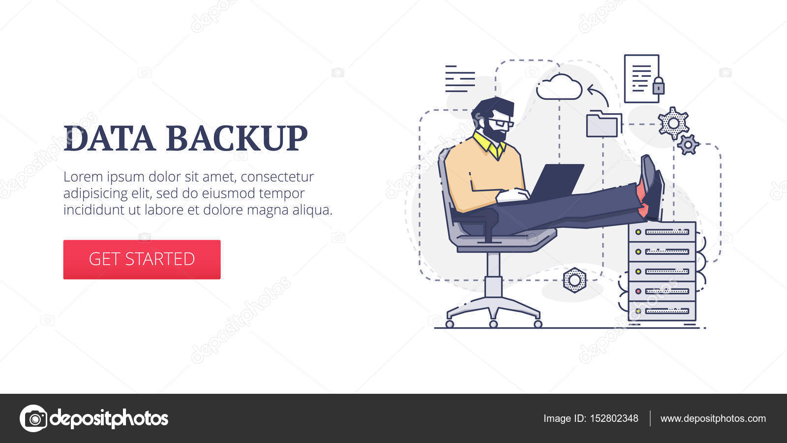 Data backup web banner ⬇ Vector Image by © super-belickaya.yandex.ru ...