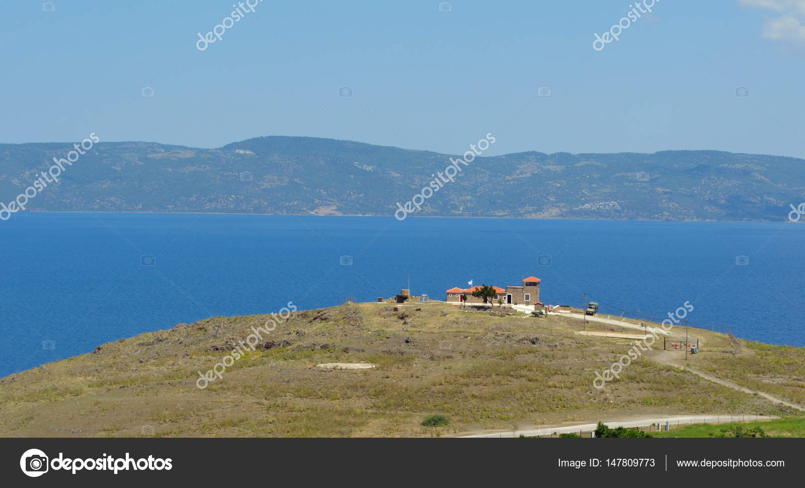 Molyvos Military outlook post overlooking the short distance between ...