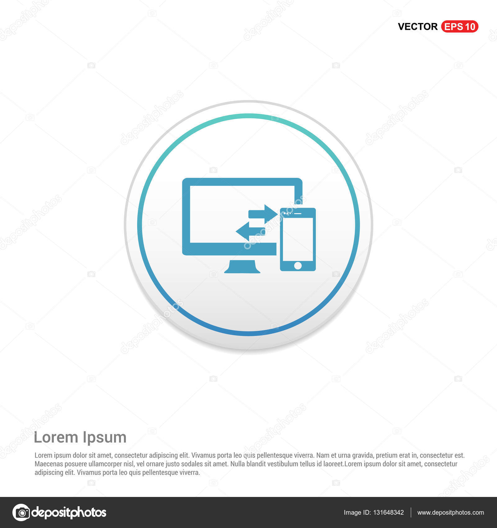 Computer with smartphone sync symbols Stock Vector by ©ibrandify 131648342