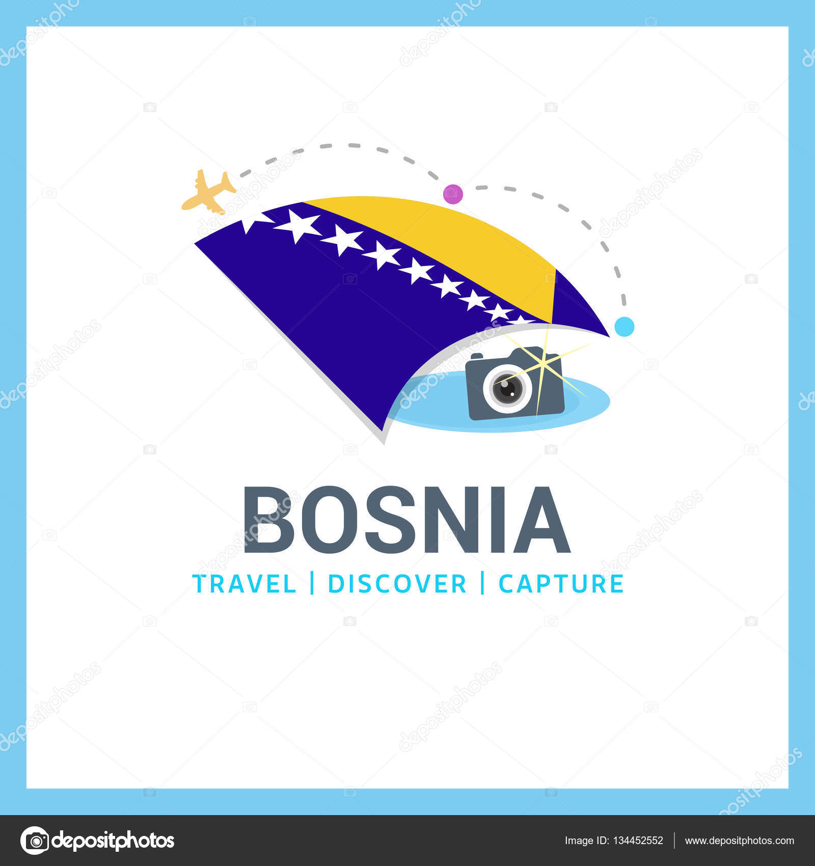 Bosnia national flag logo Stock Illustration by ©ibrandify #134452552