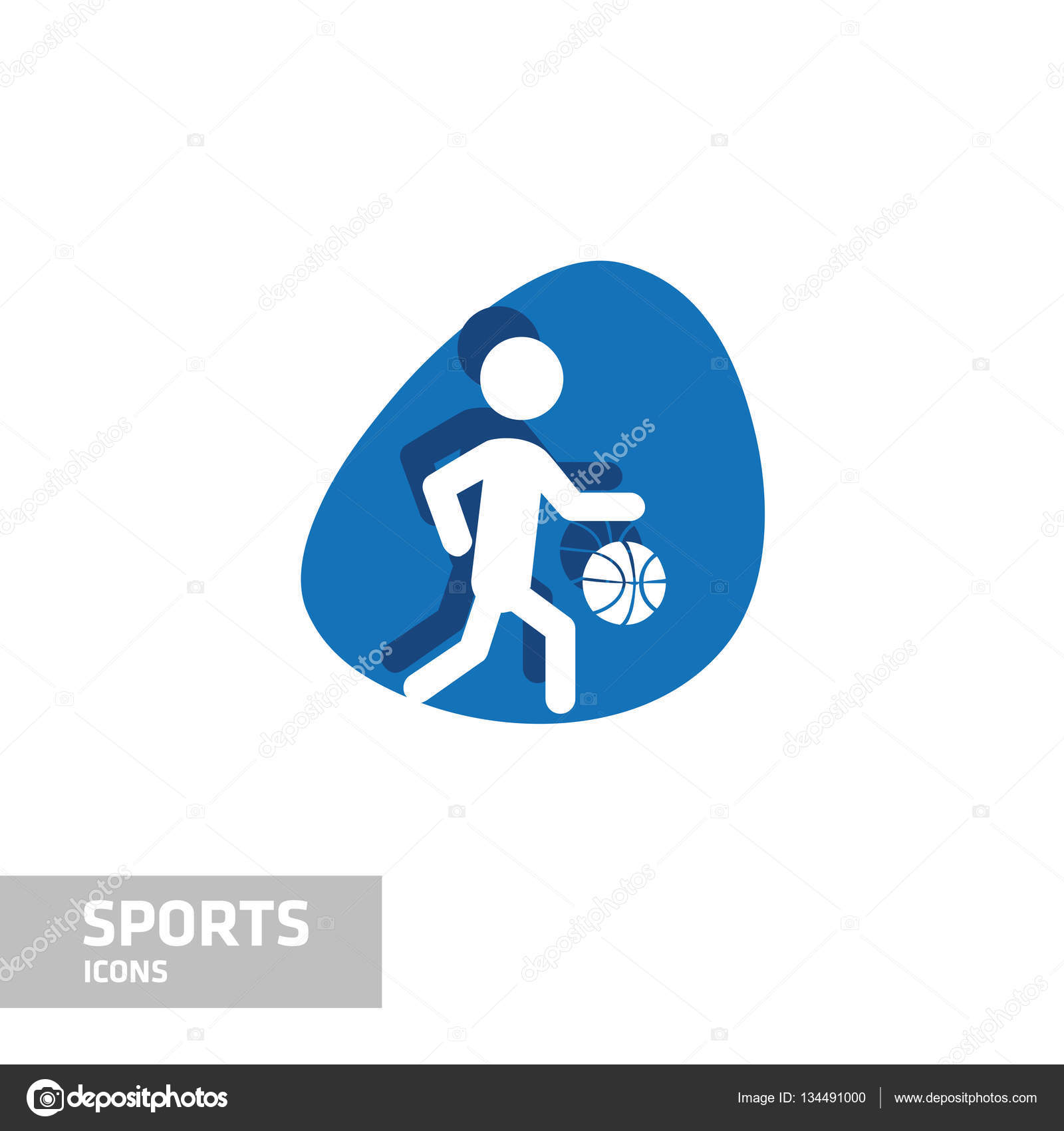 Blue and white sport icon Stock Vector Image by ©ibrandify #134491000