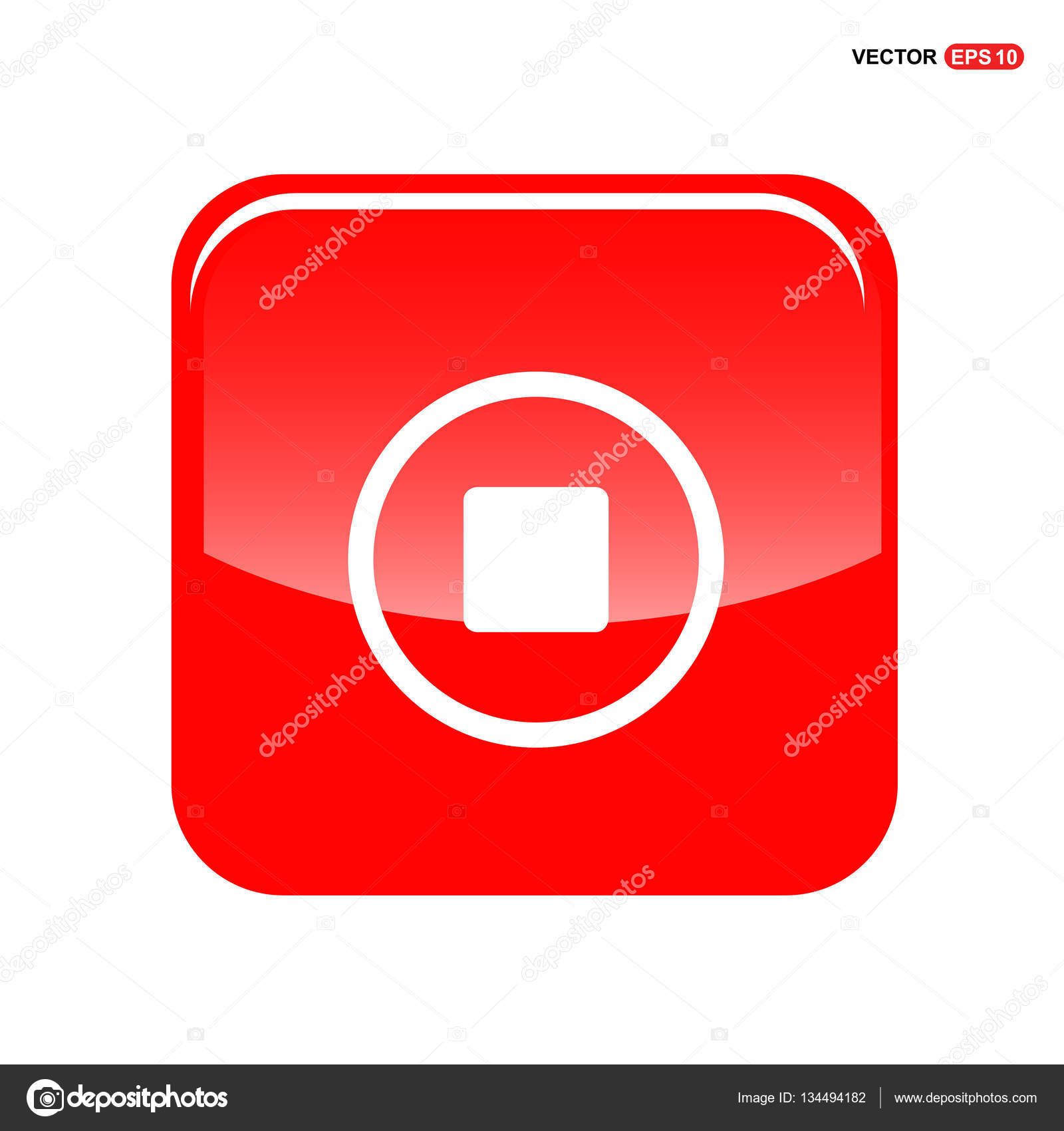 Red button icon Stock Vector by ©ibrandify 134494182