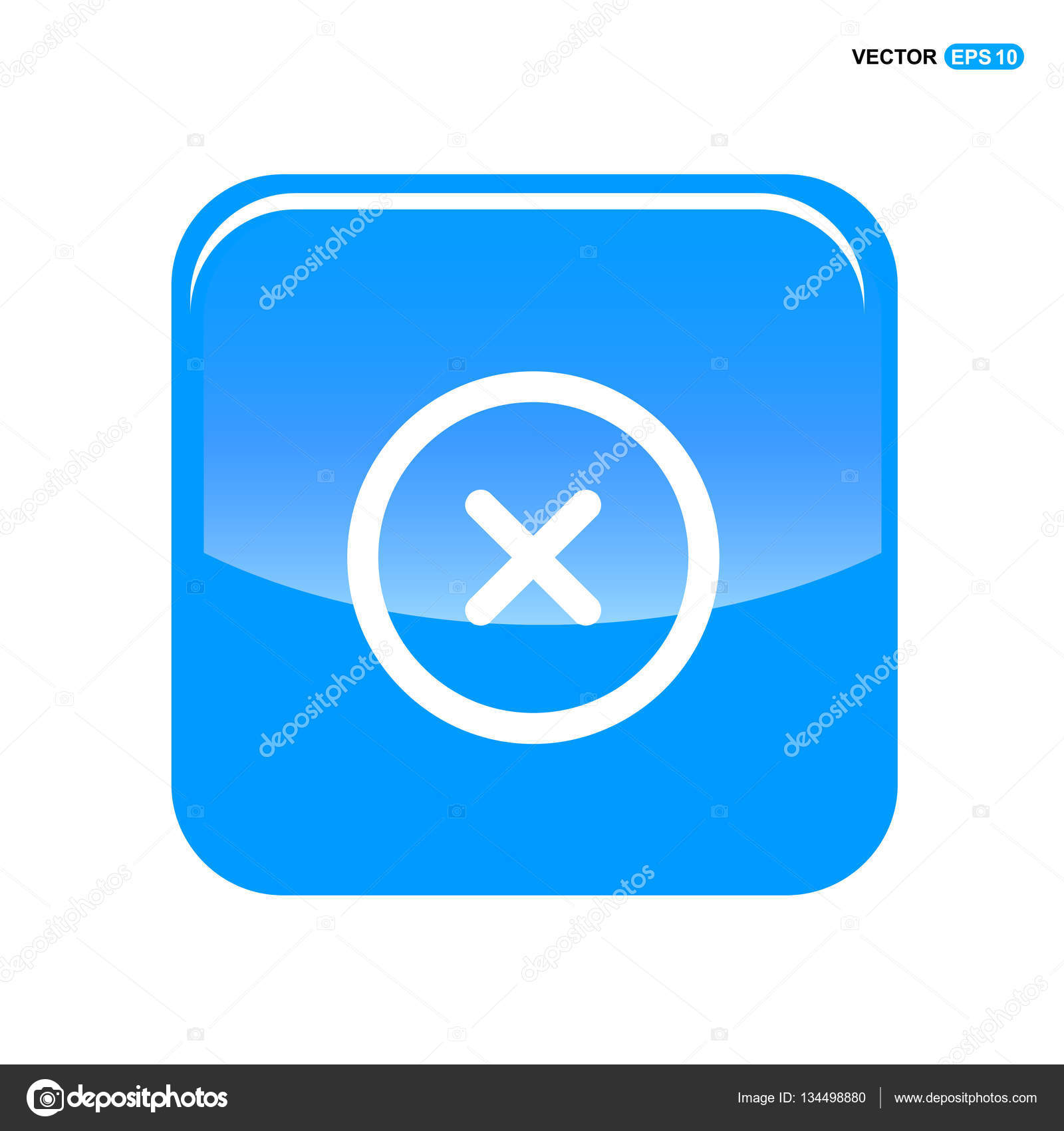 Delete Button Icon Blue