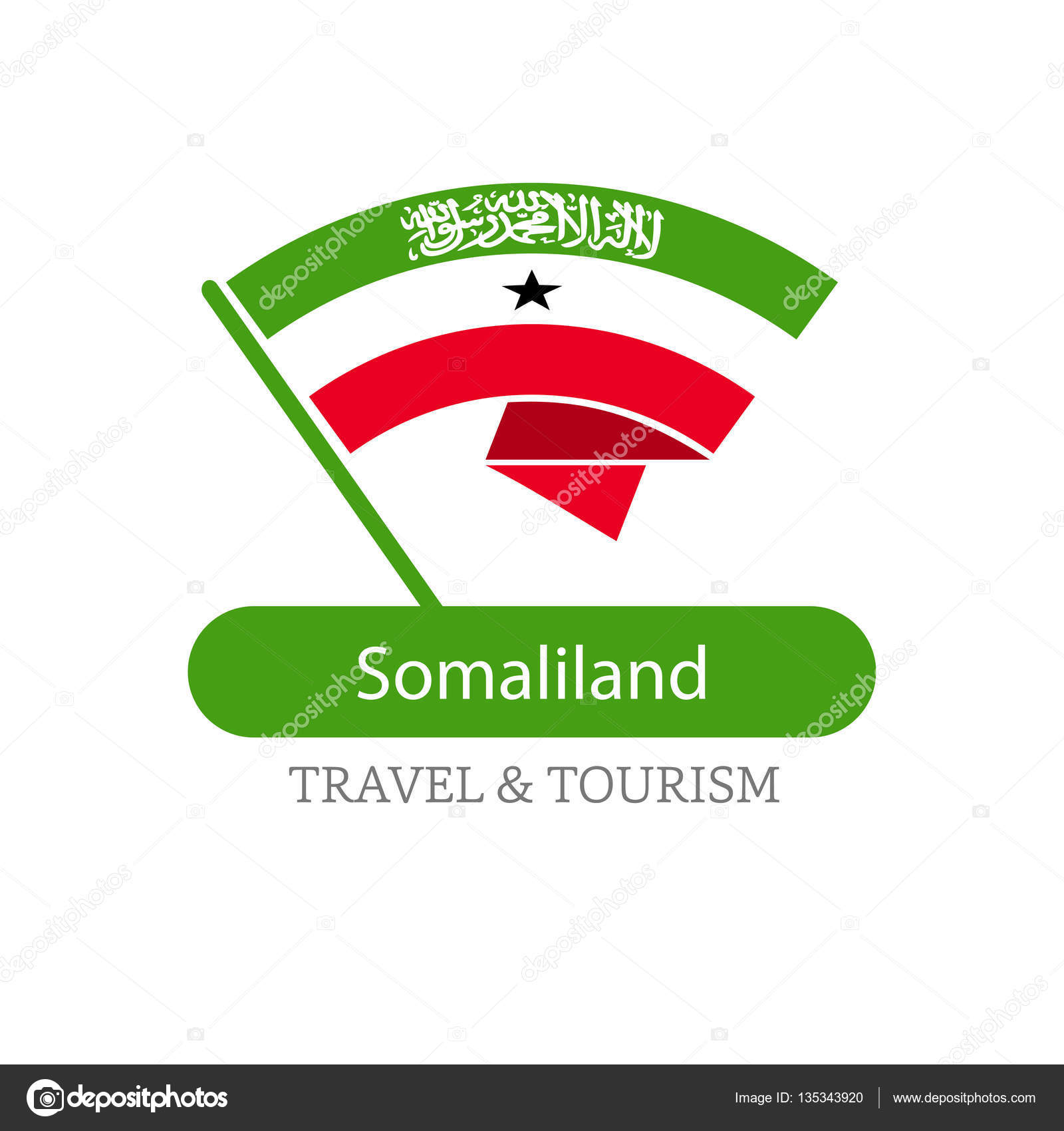 Somaliland national flag logo — Stock Vector © ibrandify #135343920