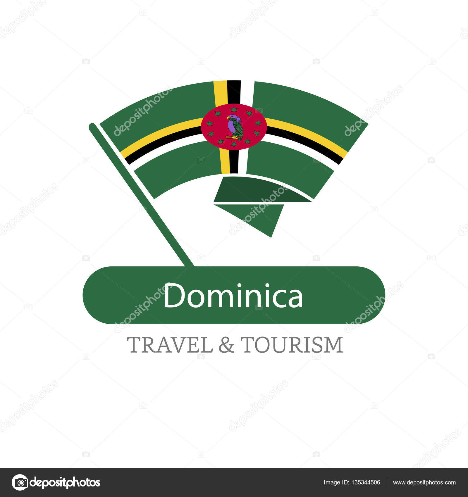 Dominica national flag logo Stock Vector Image by ©ibrandify #135344506