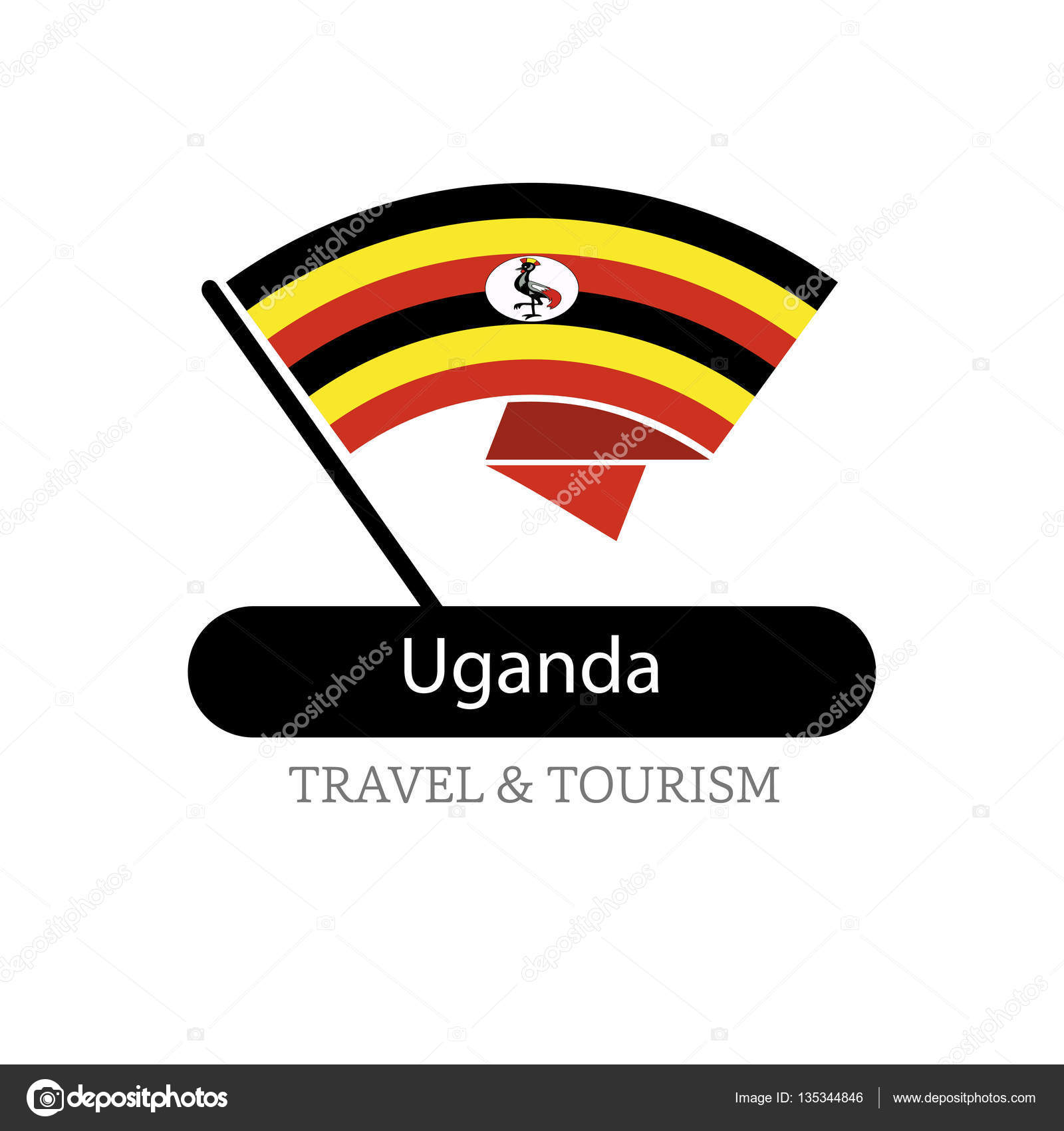 Uganda national flag logo Stock Vector by ©ibrandify 135344846