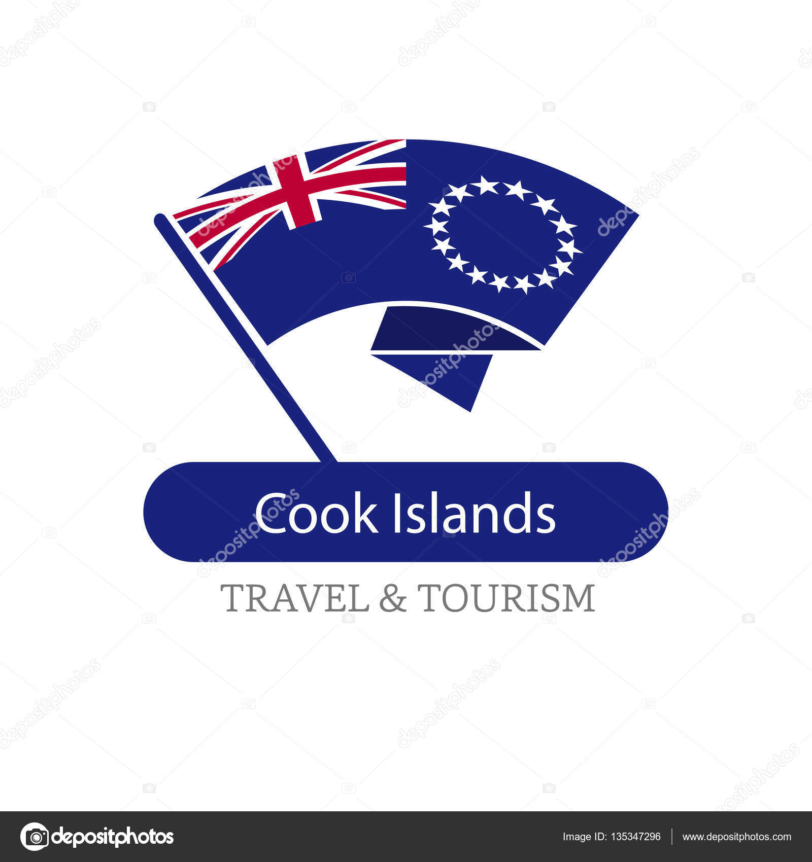 Cook Islands national flag logo Stock Vector Image by ©ibrandify #135347296