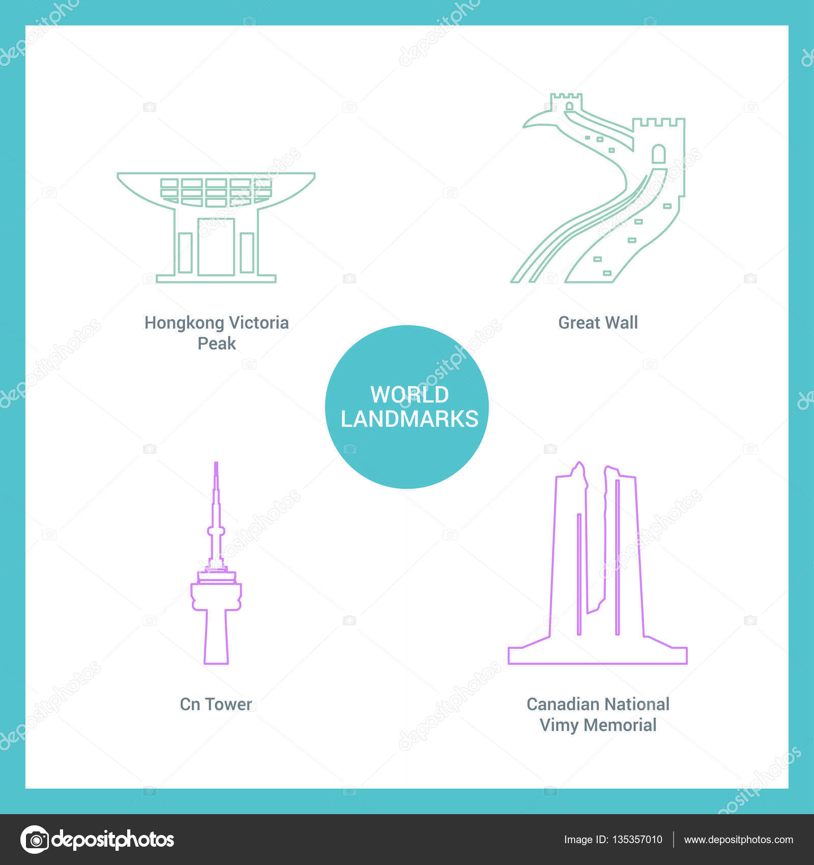 Set of monument icons Stock Vector Image by ©ibrandify #135357010