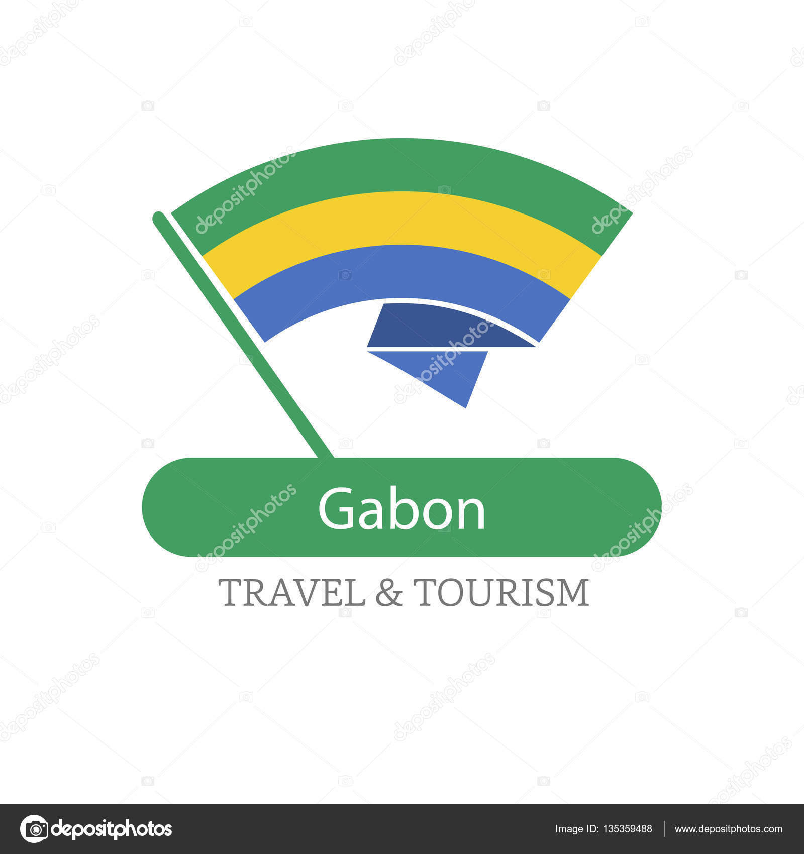 Gabon national flag logo Stock Vector Image by ©ibrandify #135359488