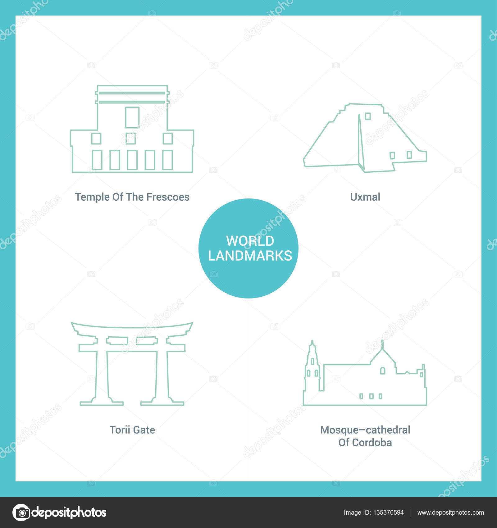 Set of monument icons Stock Vector Image by ©ibrandify #135370594