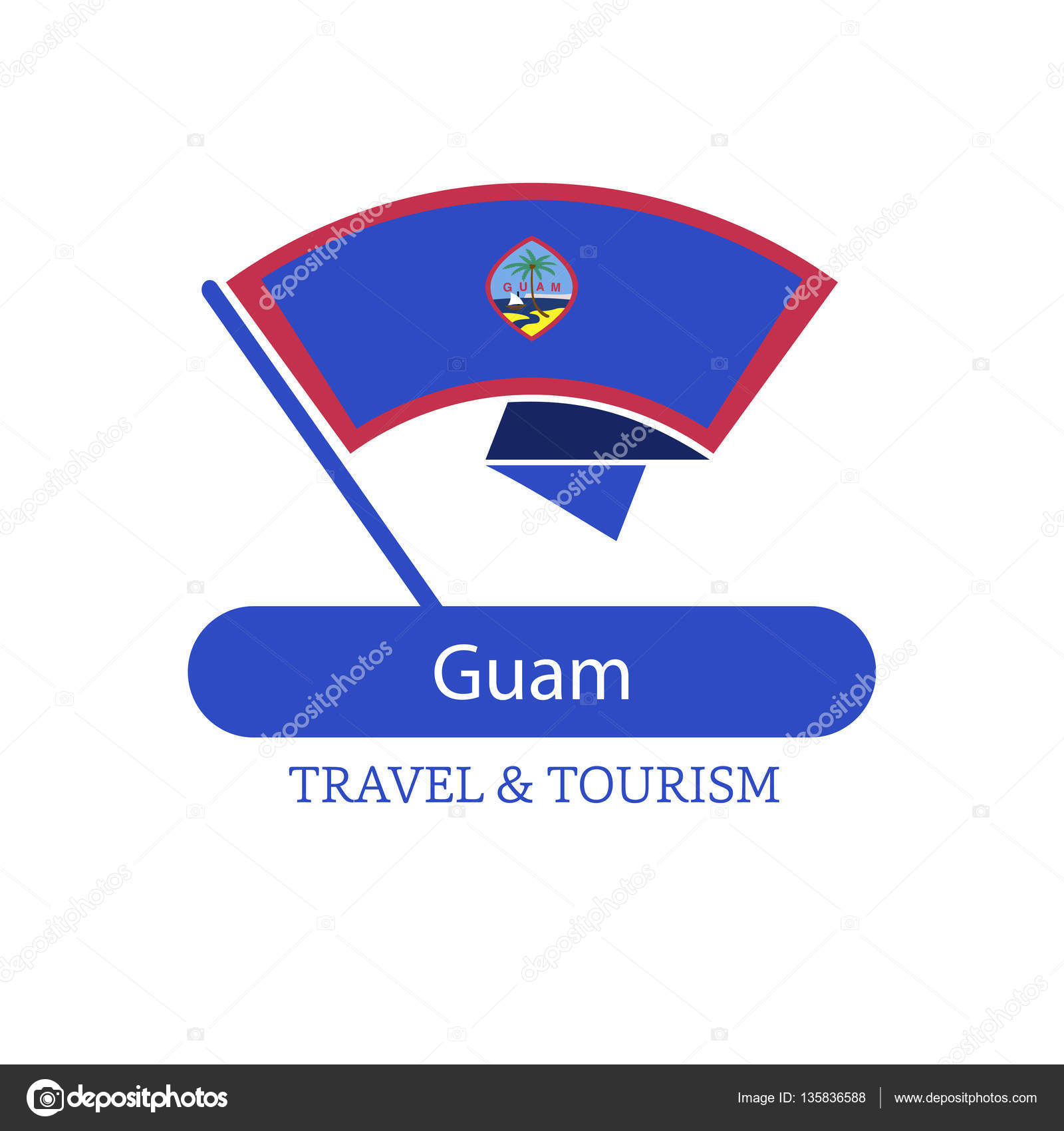 Guam national flag logo Stock Vector Image by ©ibrandify #135836588