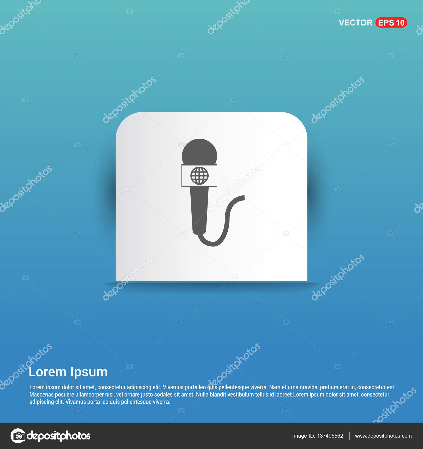 Microphone blue icon Stock Vector Image by ©ibrandify #137405562