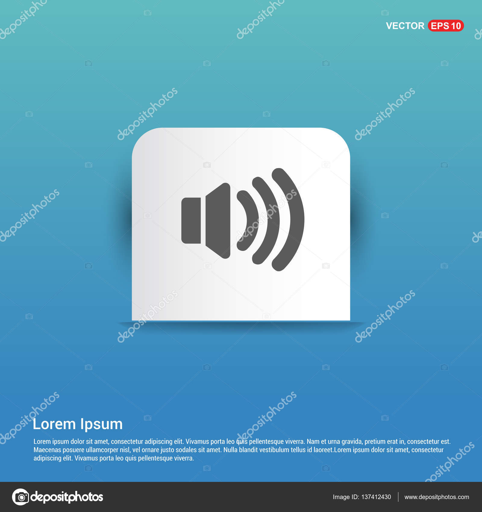 Volume flat icon Stock Vector by ©ibrandify 137412430