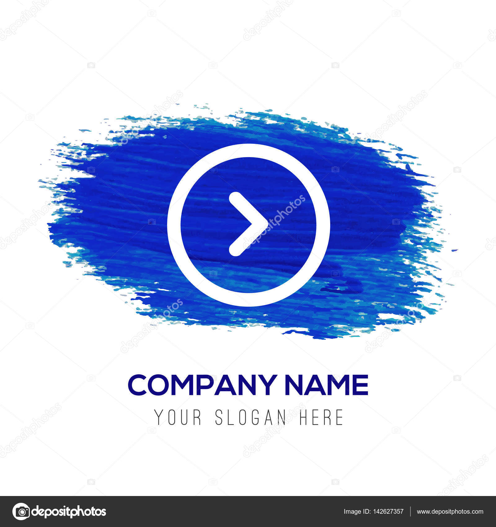 Play button on blue Stock Vector by ©ibrandify 142627357